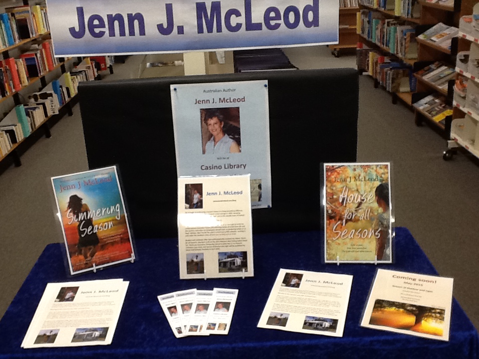 Casino library display – Jenn J McLeod – small-town storyteller
